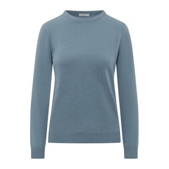 Brunello Cucinelli Monili Detail Basic Rundhals-Pullover - - Knitwear - Damen - Blau - M