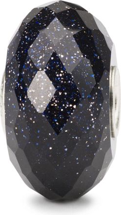 Trollbeads Charm Facettierter Blauer Goldstein aus Glas in der Farbe Schimmerndes Blau, TGLBE-30054