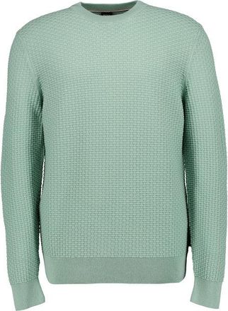 HUGO BOSS Herren Pullover gr&uuml;n Baumwolle unifarben