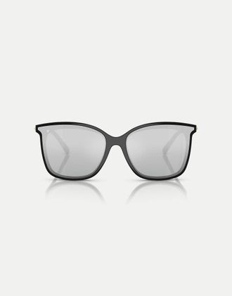 Michael Kors lunettes de soleil carr&eacute;es polaris&eacute;es Zermatt avec verres miroir argent&eacute;s en noir