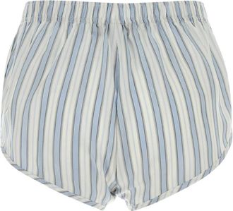 Gucci Embroidered Silk Bermuda Shorts - Blue