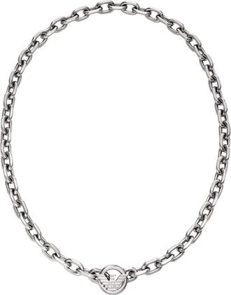 Emporio Armani Herren Silber-Ton Edelstahl Halskette, EGS3235040