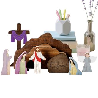 Generic Geburt aus Holz, religi&ouml;se Figuren mit rustikalem Design, Krippenspiel f&uuml;r Weihnachten, f&uuml;r Tisch, Haus, Kirche, Familienabend, Ostern, Innen u