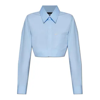 Dsquared2 Femme, Blouses et Chemises, Bleu, Taille: 38 FR Chemise avec poches