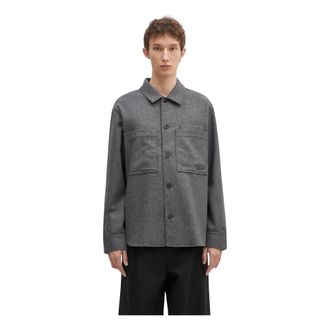 Maison Kitsun&eacute; Woll-Overshirt - - Jackets - Herren - Grau - XL