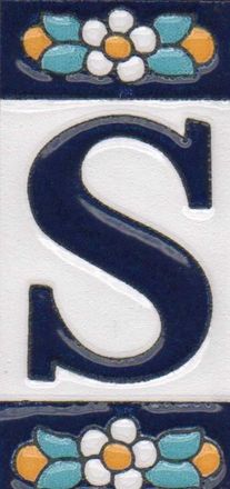 Generic Hausnummern und Buchstaben aus Keramik, blaues Blumenmuster, Gr&ouml;&szlig;e: 7,5 cm x 3,5 cm