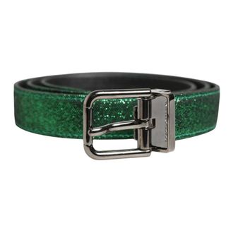 Dolce & Gabbana Lurex Polyester G&uuml;rtel mit Metallschnalle - - Accessories - Herren - Gr&uuml;n - ONE SIZE