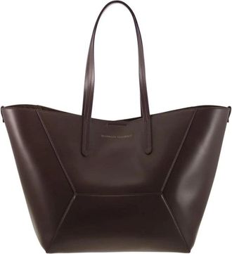 Brunello Cucinelli Femme, Sacs, Brun, Taille: ONE Size Structured Leather Tote Bag