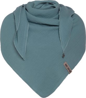 Knit Factory Liv Dreieckstuch - Tuch Schal für Damen - Weiches Musselintuch - Für Frühling und Sommer - 100% Bio-Baumwolle - Stone Green