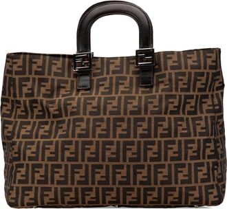 Fendi Shopper - Large Zucca Canvas Twins Tote - Gr. unisize - in Braun - f&uuml;r Damen