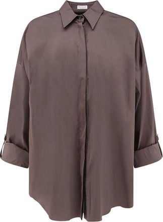 Brunello Cucinelli Chemise Monili - Femme - Blouses et Chemises - Brun - Taille: 38 FR