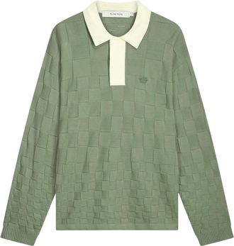 Filling Pieces Homme, Tops, Vert, Taille: XS Knit Shirt Rugby