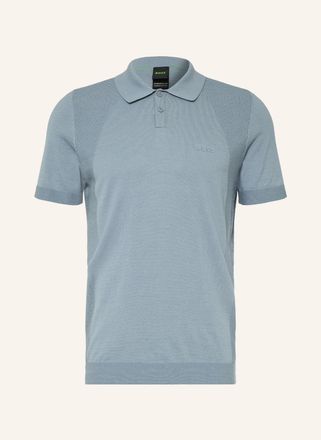 HUGO BOSS Strick-Poloshirt Momentum Lite Regular Fit blau