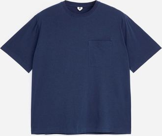 Arket Lockeres Leichtes T-Shirt -Blau