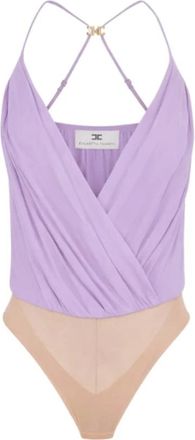 Elisabetta Franchi Femme, Tops, Violet, Taille: 42 FR Viscose Georgette Bodysuit