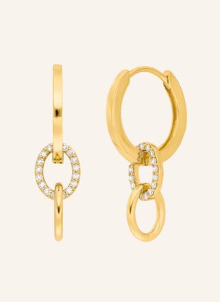 Leaf Creolen Eternal Touch Aus 14 Karat Gelbgold Mit Diamanten gold