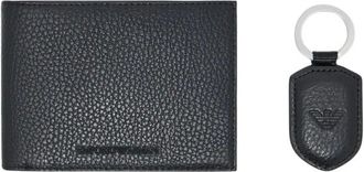Emporio Armani Homme, Accessoires, Noir, Taille: ONE Size Wallet and Keyring Set