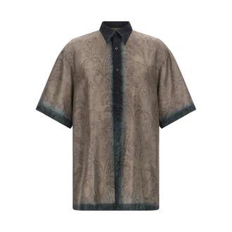 Dries Van Noten Seidenhemden Blau Kurze &Auml;rmel Knopf - - Shirts - Herren - Mehrfarbig - L