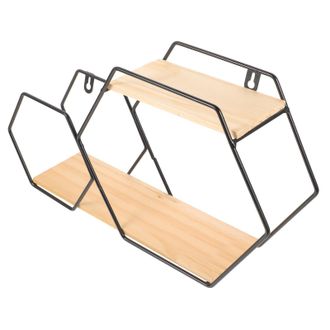 BESPORTBLE Modernes Sechseckiges Wandregal und Metall Schwebendes Aufbewahrungsregal f&uuml;r Schlafzimmer und Bad Platzsparendes Dekoregal