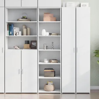 vidaXL Vidaxl Credenza Bianca 50x41x185 Cm In Legno Multistrato