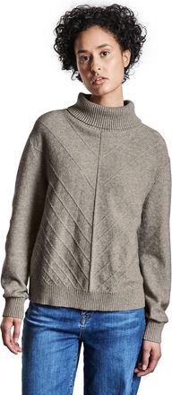 Street One Damen A303086 Strukturpullover, Breezy Beige Mel., 42 EU