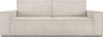 Konsimo Napi Sofa 3 Sitzer, mit Schlaffunktion, in Pet Friendly Cord-Stoff, creme - Konsimo