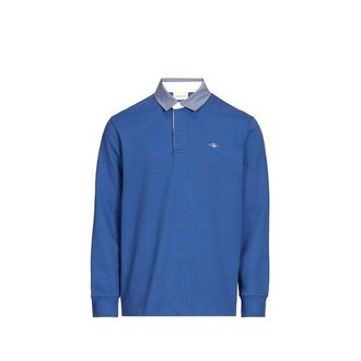 GANT Polo mit langen Baumwollärmel - blau