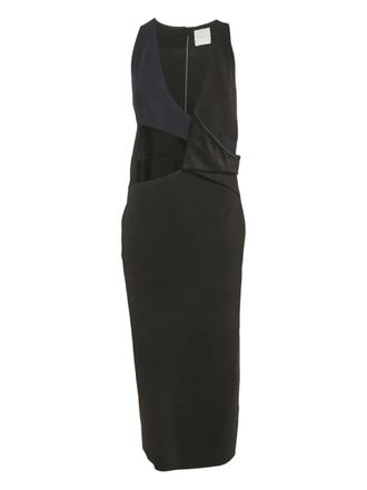 Dion Lee robe mi-longue en maille &agrave; d&eacute;coupes - Noir