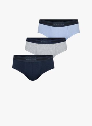 Eminence Lot de 3 slips unis en coton m&eacute;lang&eacute;
