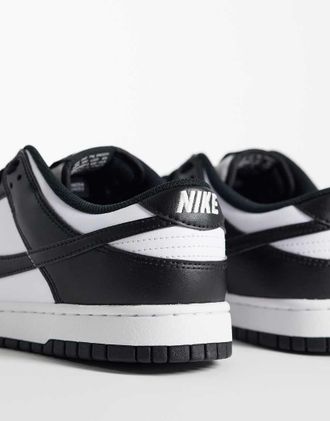 Nike Dunk Low - Baskets style r&eacute;tro - Noir et blanc