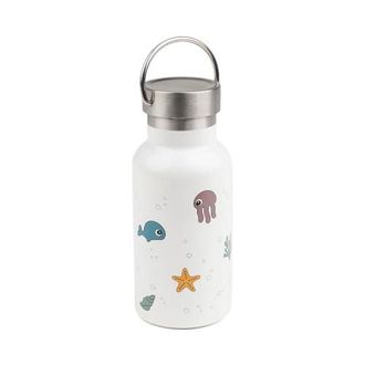 Done by Deer Bouteille isotherme en acier inoxydable Sea friends Beige - 350 ml Gourde isotherme pour enfants avec bouchon à vis - 6 heures pour chaud et 6 heures 
