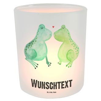 Mr. & Mrs. Panda Windlicht personalisiert Frosch Liebe - Personalisierte Geschenke, Hocheitstag, Teelichthalter, Laterne mit Namen, Hochzeitstag, Kerzenhalter, Kerzeng
