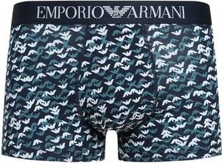 Emporio Armani Boxer imprim&eacute; en coton m&eacute;lang&eacute;
