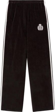 Sporty & Rich Femme, Pantalons, Brun, Taille: 40 FR NY Crest Velour Sweatpant