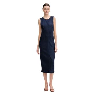 Guess Femme, Robes, Bleu, Taille: 36 FR Robe mi-longue Dahlia