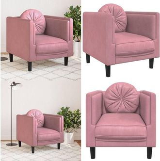 vidaXL Sessel mit Kissen Rosa Samt - Sessel - Rosa Sessel - Samt Sessel - Wohnraum Dekoration - Lounge Sessel - Home & Living