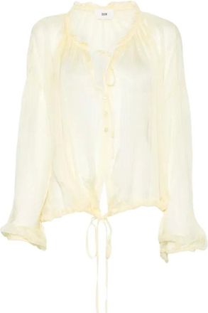 SOLOTRE Femme, Blouses et Chemises, Jaune, Taille: 38 FR Blouse en m&eacute;lange de soie