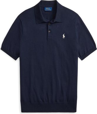 Ralph Lauren Softes Feinstrick-Poloshirt aus Baumwolle mit Pony-Stickerei in