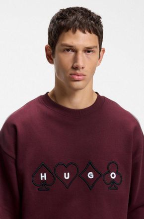 HUGO BOSS Sweatshirt Dewerlong mit Stickerei, Relaxed Fit, Rundhalsausschnitt