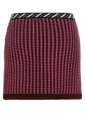 Versace Two-Tone Knit Skirt - Pink