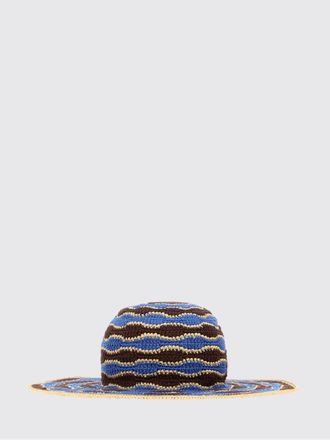 Fendi Chapeau &agrave; large bord ray&eacute; en crochet de coton et viscose
