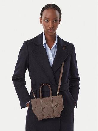Calvin Klein Handtasche Woven Sueded Mini Tote Crossbody LV04F3696G Braun
