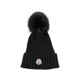 Moncler Wool Beanie With Pom Pom
