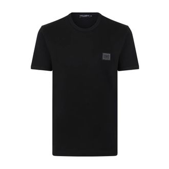 Dolce & Gabbana Logo Patch T-Shirt - - Tops - Herren - Schwarzk - S
