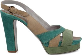 Sergio Rossi sandales plateforme à bride arrière en daim 100 mm - Vert