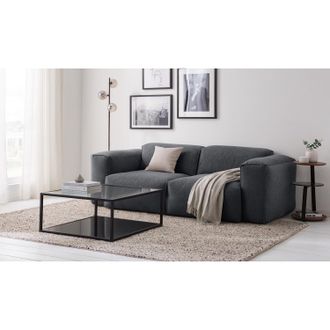 Studio Copenhagen home24 2-Sitzer Sofa Grau Webstoff Saia 220 x 71 x 102cm Modern