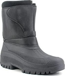 Groundwork Bottes dhiver mi-mollet pour homme avec doublure en fourrure polaire, PU Noir, 44 EU