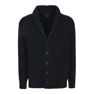 Dell'Oglio Wollcardigan mit V-Ausschnitt - - Knitwear - Herren - Blau - 2XL