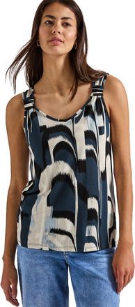 Street One Damen 3227245 Silk-Look Top mit Knoten, Tide Blue, 46