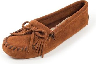 Minnetonka Mocassins Kilty en cuir souple pour femme, marron, 6.5